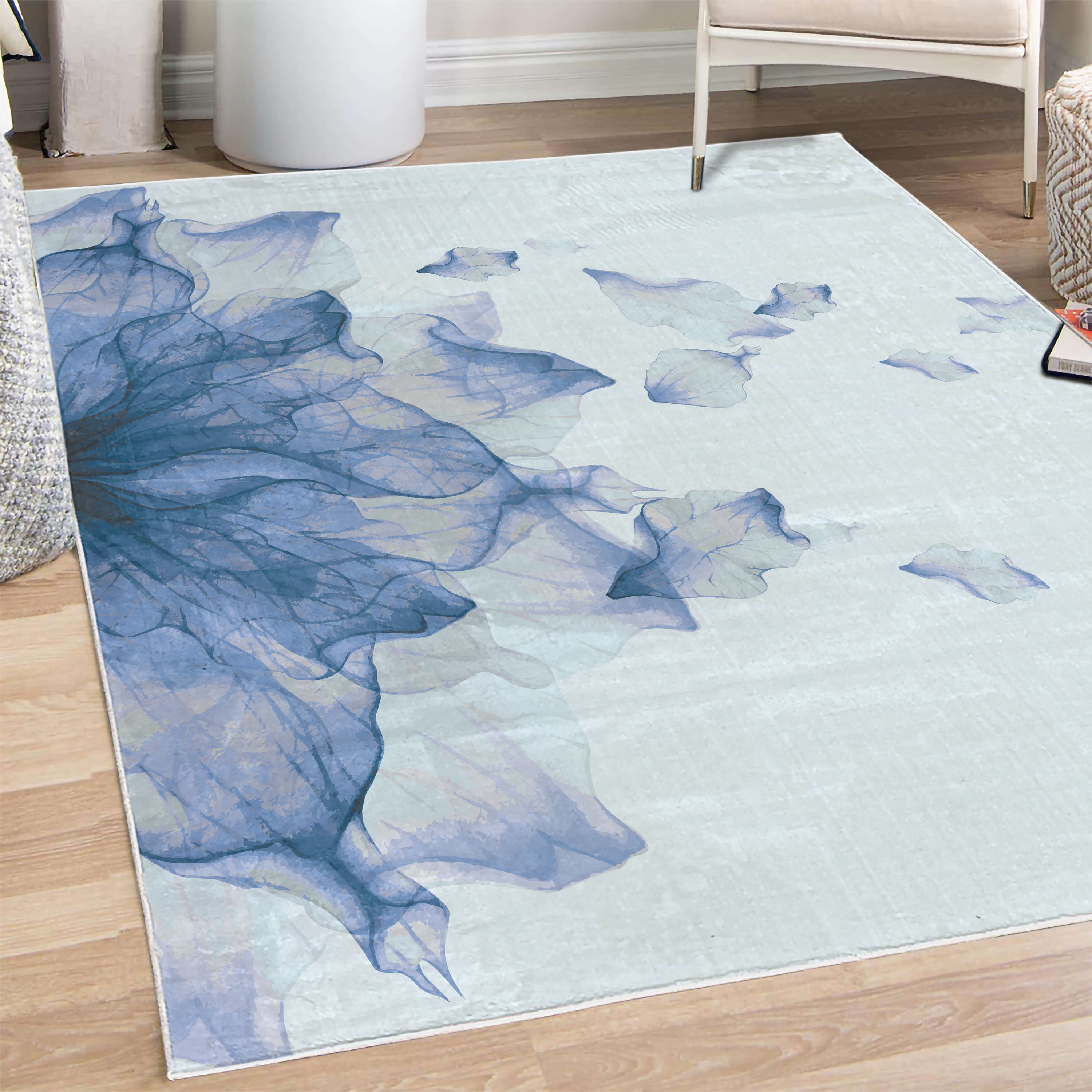 Flower Decorative Rug, Abstract Themed Modern Futuristic Image with ...