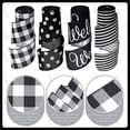 20 Yards Farmhouse Ribbon 4 Rolls Welcome Stripe Dot Buffalo Plaid ...