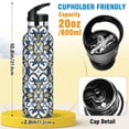 600ML Stainless Steel Insulated Cup Sports Water Bottle Portable ...