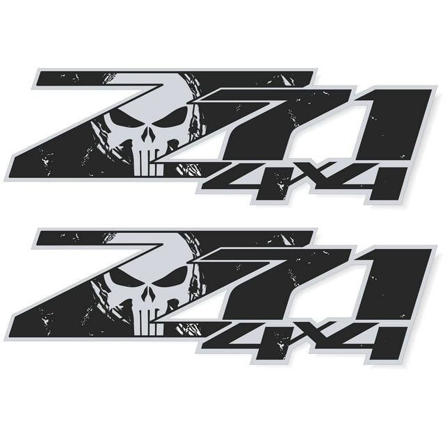 z71 Black Decals, 4x4 Chevy Silverado Truck Stickers Emblem (Black ...