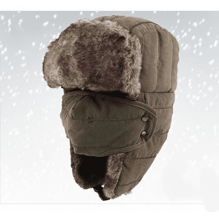Trapper Hat Trooper Fur Earflap Winter Skiing Hat Cap with Mask ...