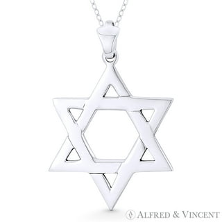 Star of David with Cross Pendant Stainless Steel Hexagram Magen David ...