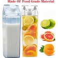 3 Pack Plastic Milk Box,Bexikou 17 Oz/500ml Clear Portable Milk Carton ...