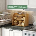 Bread Box For Kitchen Countertop Large Wood Wooden Corner Storage ...