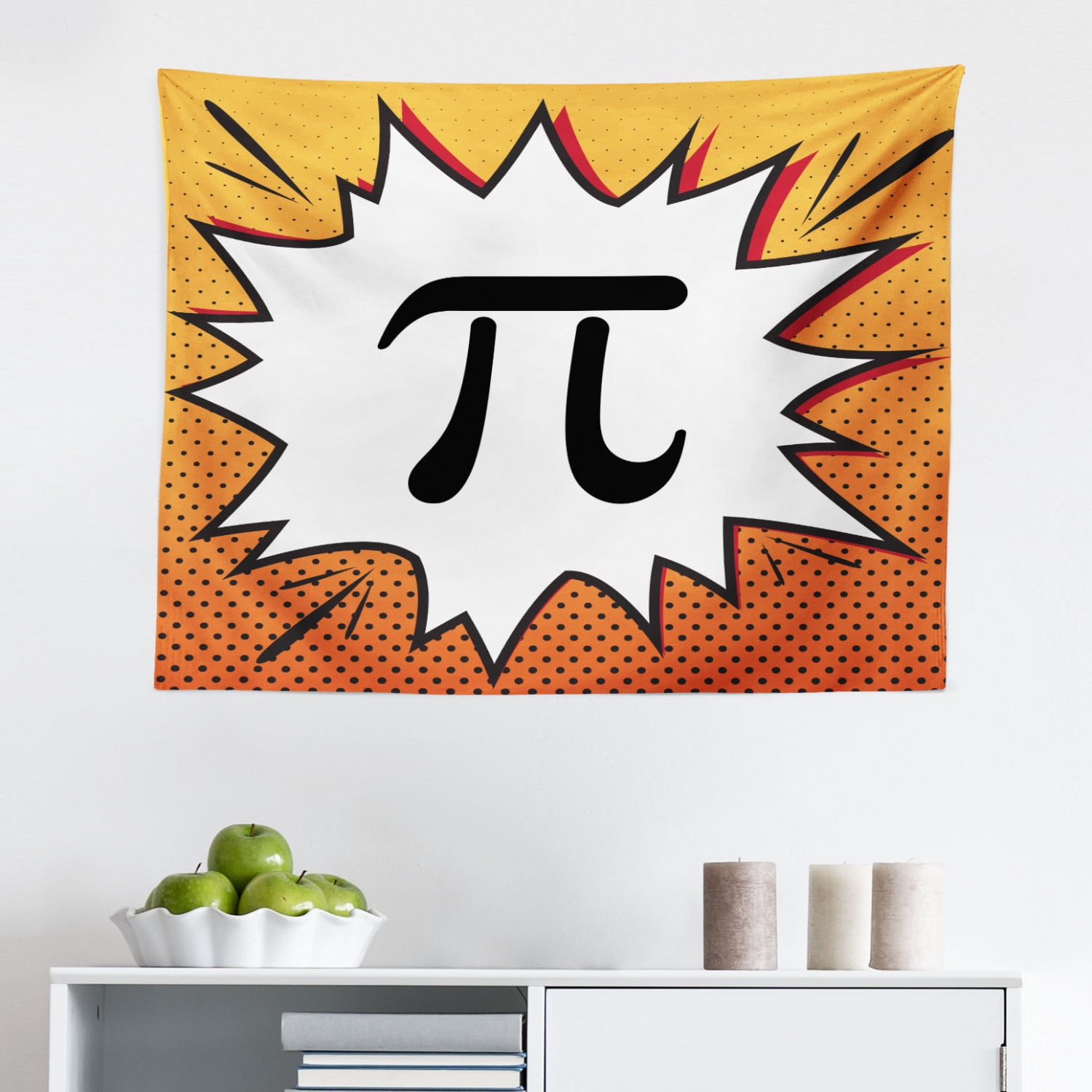 Pi Tapestry, Mathematics Themed Constant Number Sign on Plaid Notebook ...