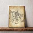 Bari Italy Map Art Print: Modern Vintage City Posterfor Living Room ...