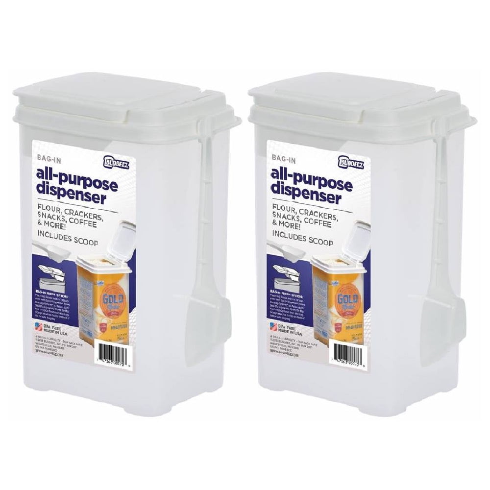 Buddeez All Purpose Food Dispenser W/ Scoop Flour Sugar Storage 3.25 QT ...