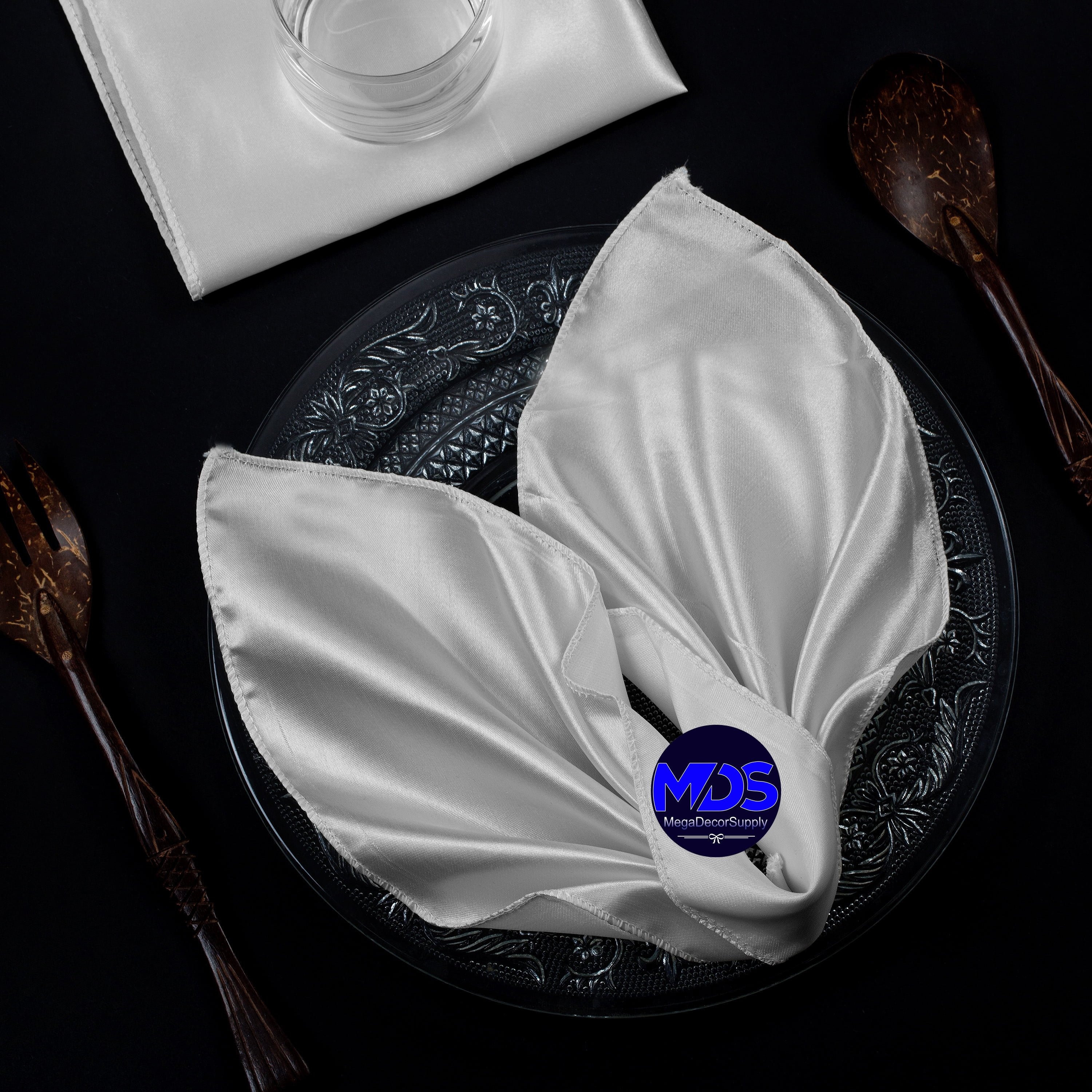 MDS Set of 100 Satin Napkin 20x20 Inch Square Napkins for Wedding ...