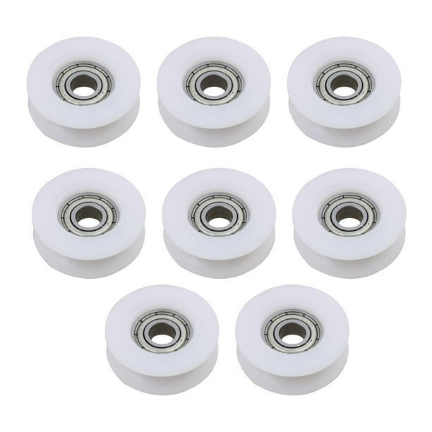 BQLZR 8PCS U Shaped Pulley White Roller Plastic-Coated Guide Pulley ...