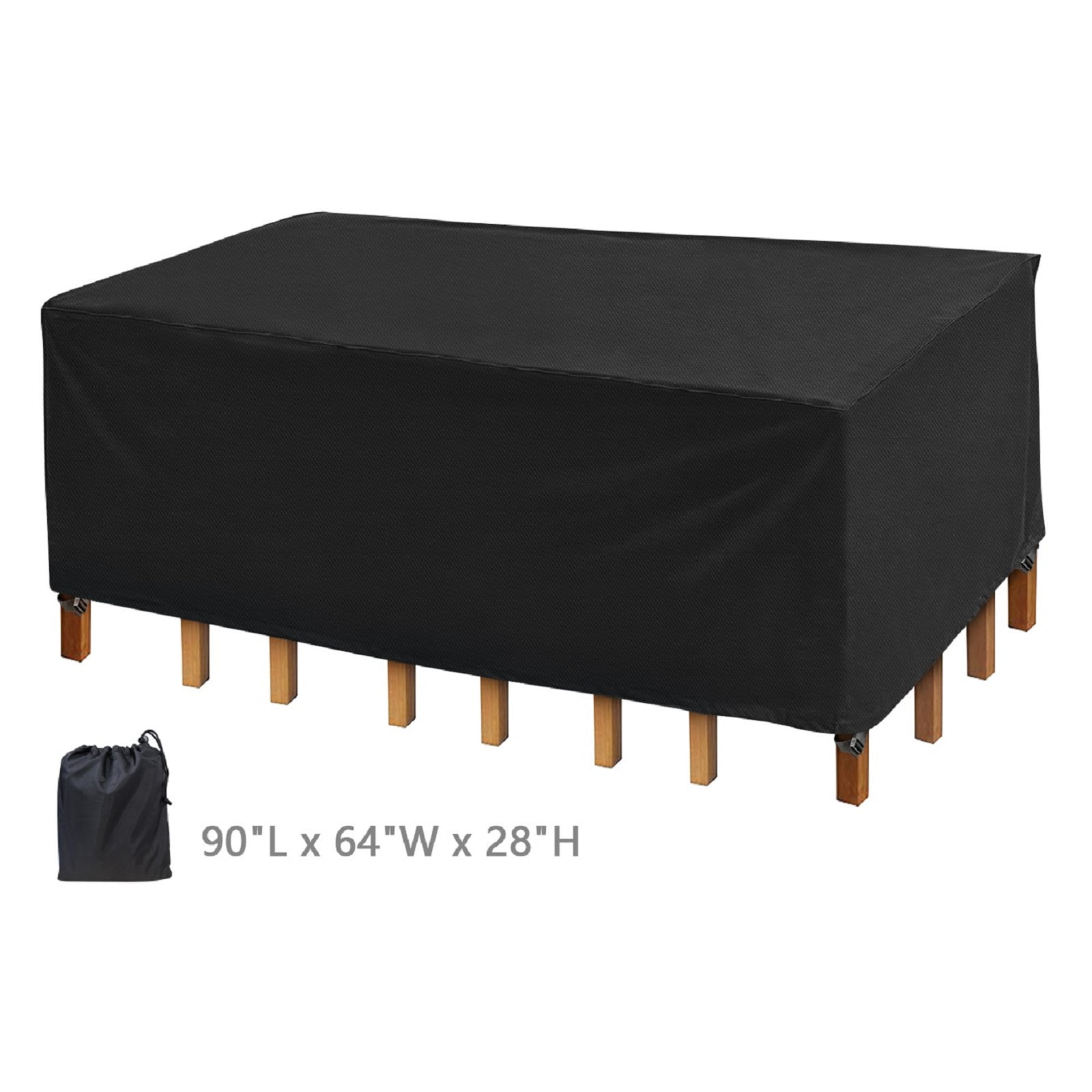 iCOVER Patio Table Cover, Rectangular Patio Furniture Cover, Drawstring ...