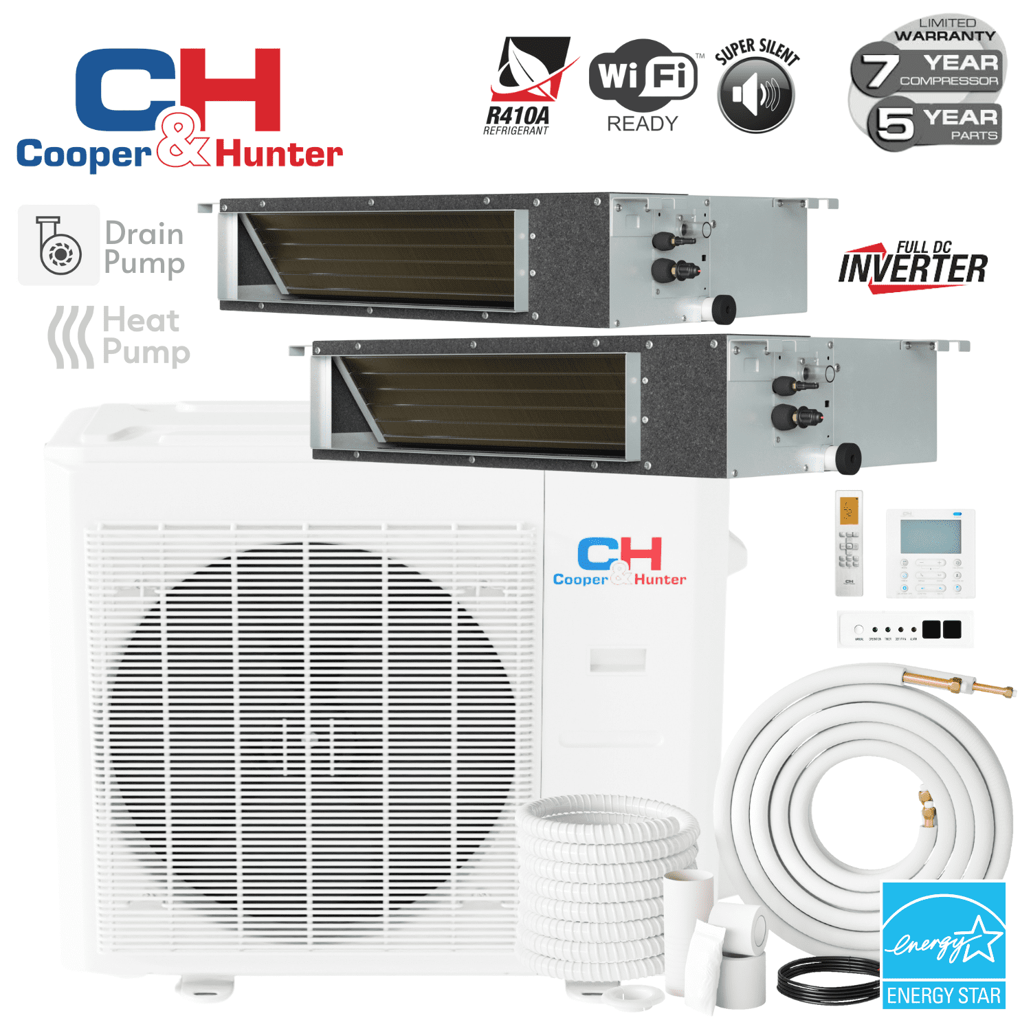 Cooperandhunter 36 000 Btu Multi Zone Slim Duct Mini Chile Ubuy
