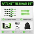 4Pcs Heavy Duty Ratchet Tie Down Straps 1500LBS With Automatic ...