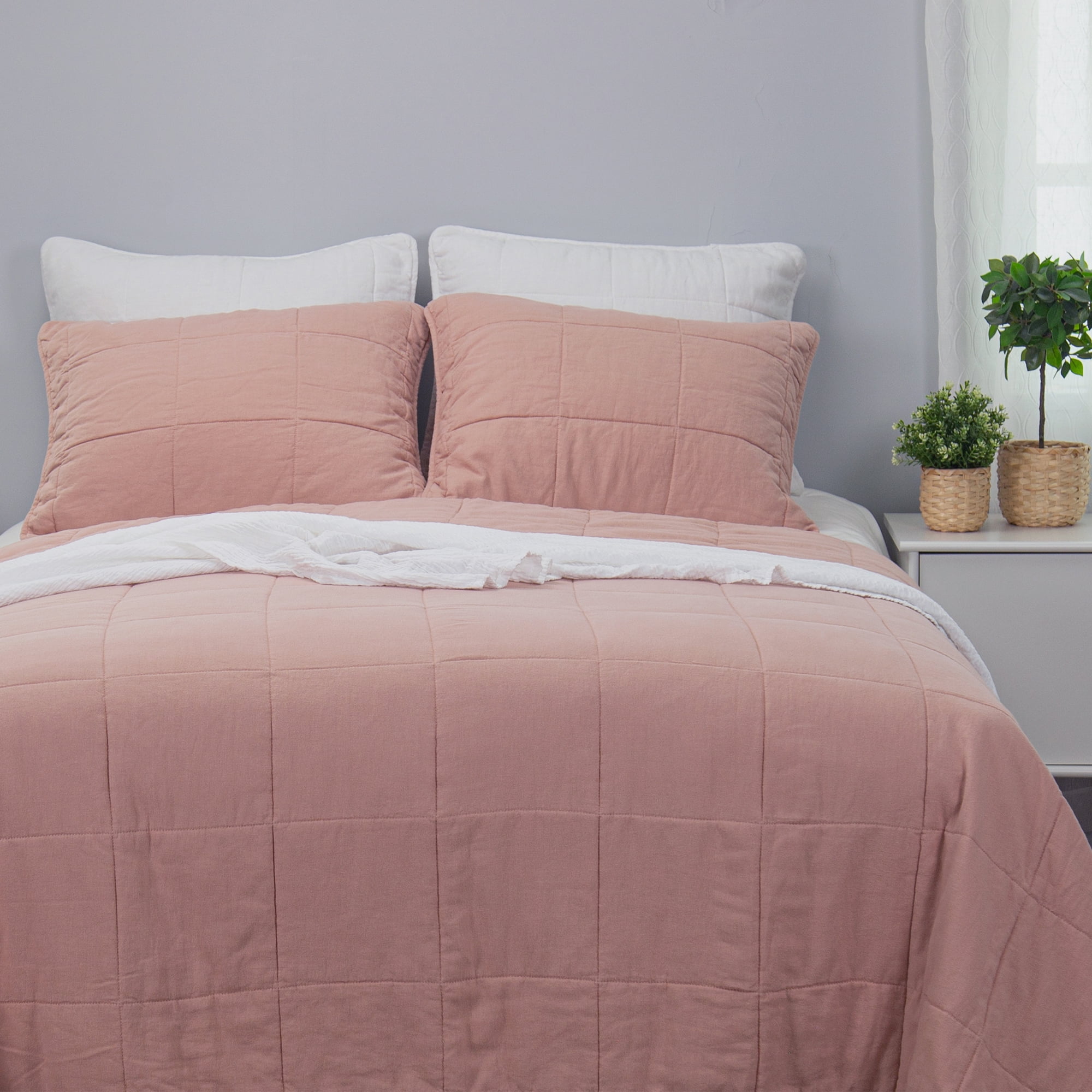 Texture&Looms - Linen Blend Front/ Cotton Sateen Back - Queen Quilt ...