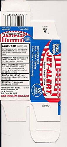 Jet-Alert 100 MG Each Caffeine Tab 120 Count - Walmart.com