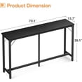 71 Inch Rectangular Bar Height Table with Metal Frame and Industrial ...