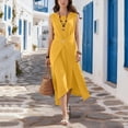 BaoFuBaoMei Flowy Dresses for Women Plus Size Crisscross Waist Button ...