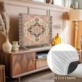 Beige Boho TV Cover for 32 Inch Screen, Stretch Fabric Dustproof TV ...
