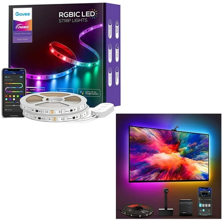 Merek 32.8FT RGBIC LED Strip Lights and Immersion WiFi TV LED ...