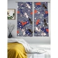 Black Red Pink Goldfish Chiffon Sheer Curtains 72 Inches Long Sea Waves ...