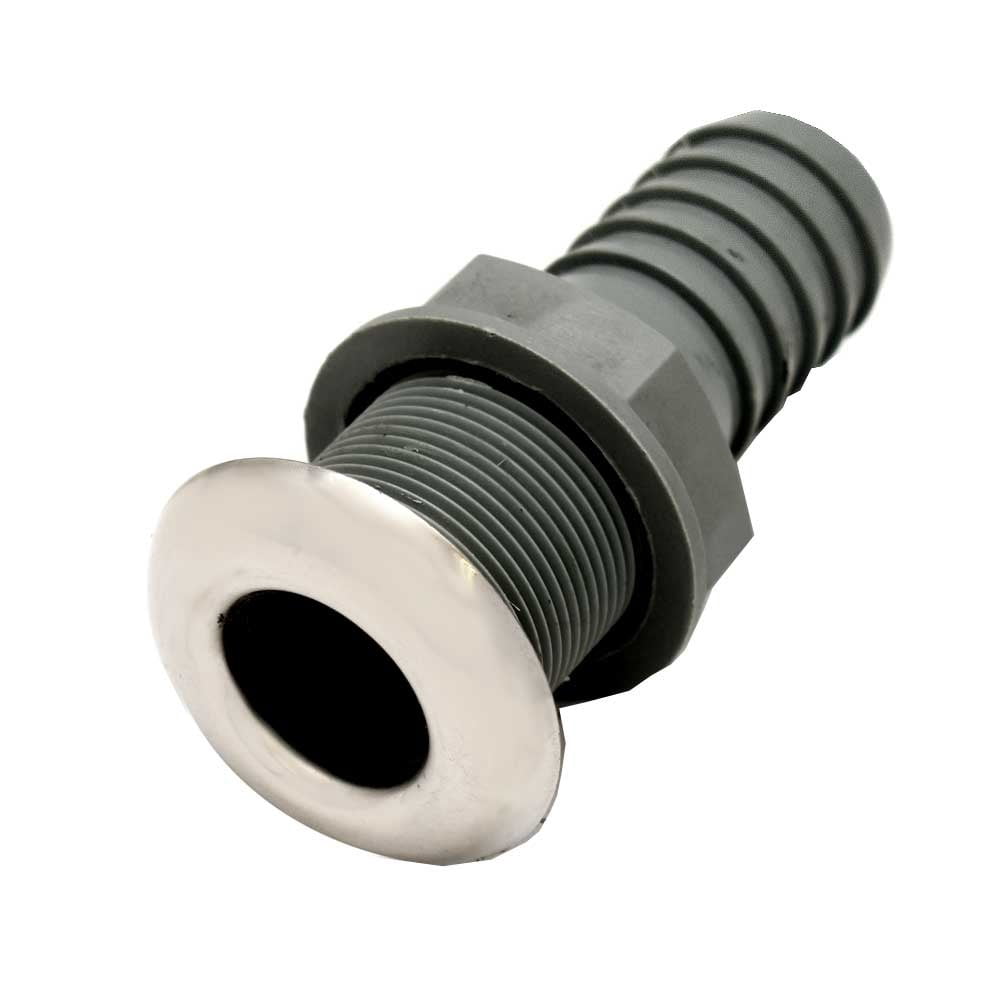 Boat Straight Thru Hull Livewell Fitting | 1 1/8 Inch Polished ...