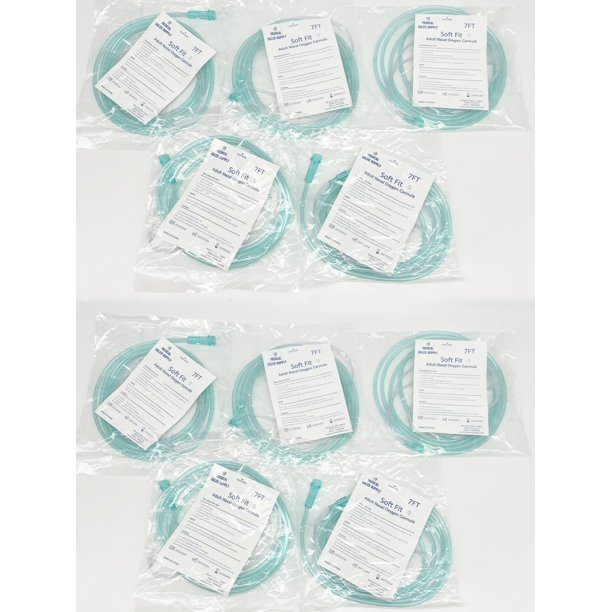 Medical Sales Supply Stay Soft Adult Nasal Cannula with 7ft Soft Green ...