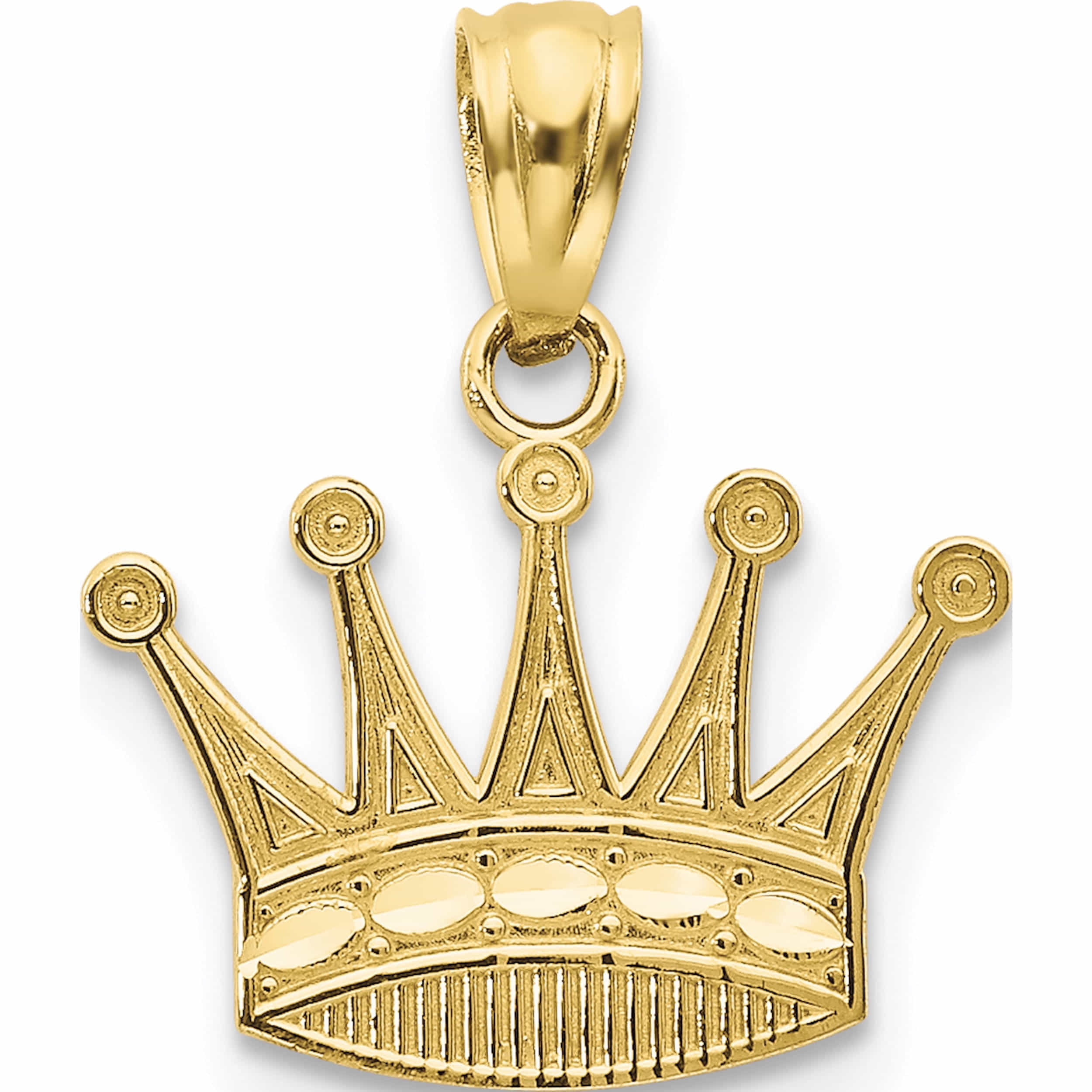 10K Yellow Gold Crown Pendant (15 X 15) Made In United States -Jewelry ...
