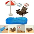 Qius 2 Sets Mini Swimming Pool Mini House Swim Ring Beach Chair Beach ...