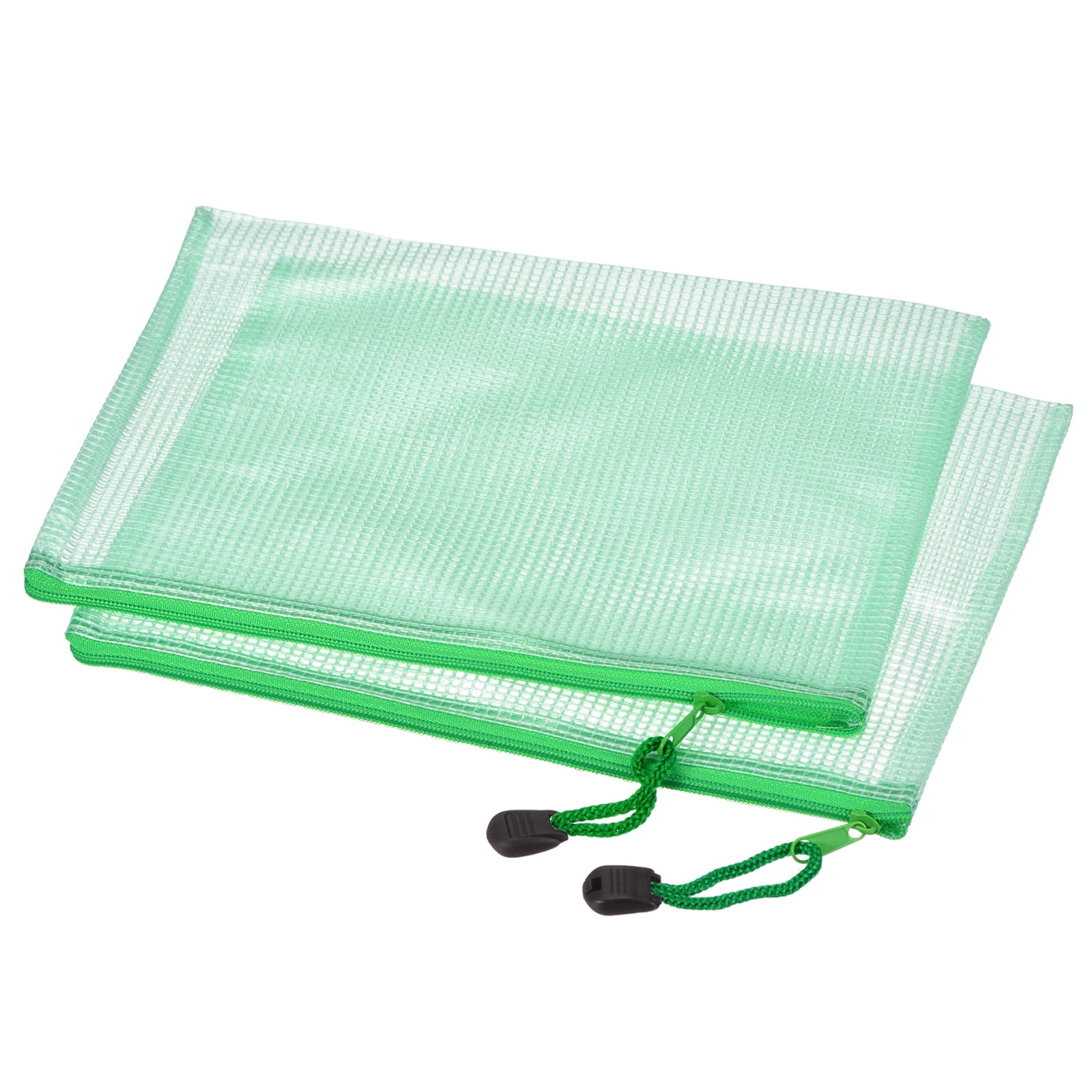 Uxcell B6 File Document Pockets Bill Pouch Mesh Zipper Bags, Green 6 ...