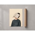 Affixzi Woman with Book on Face Poster, Funny Book Lover Wall Art, Cozy ...