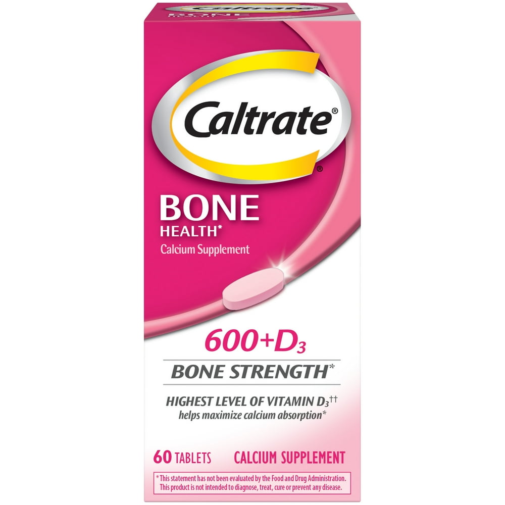 Caltrate Bone Health 600 Plus D3 Calcium Tablets, 600 Mg, 60 Ct ...