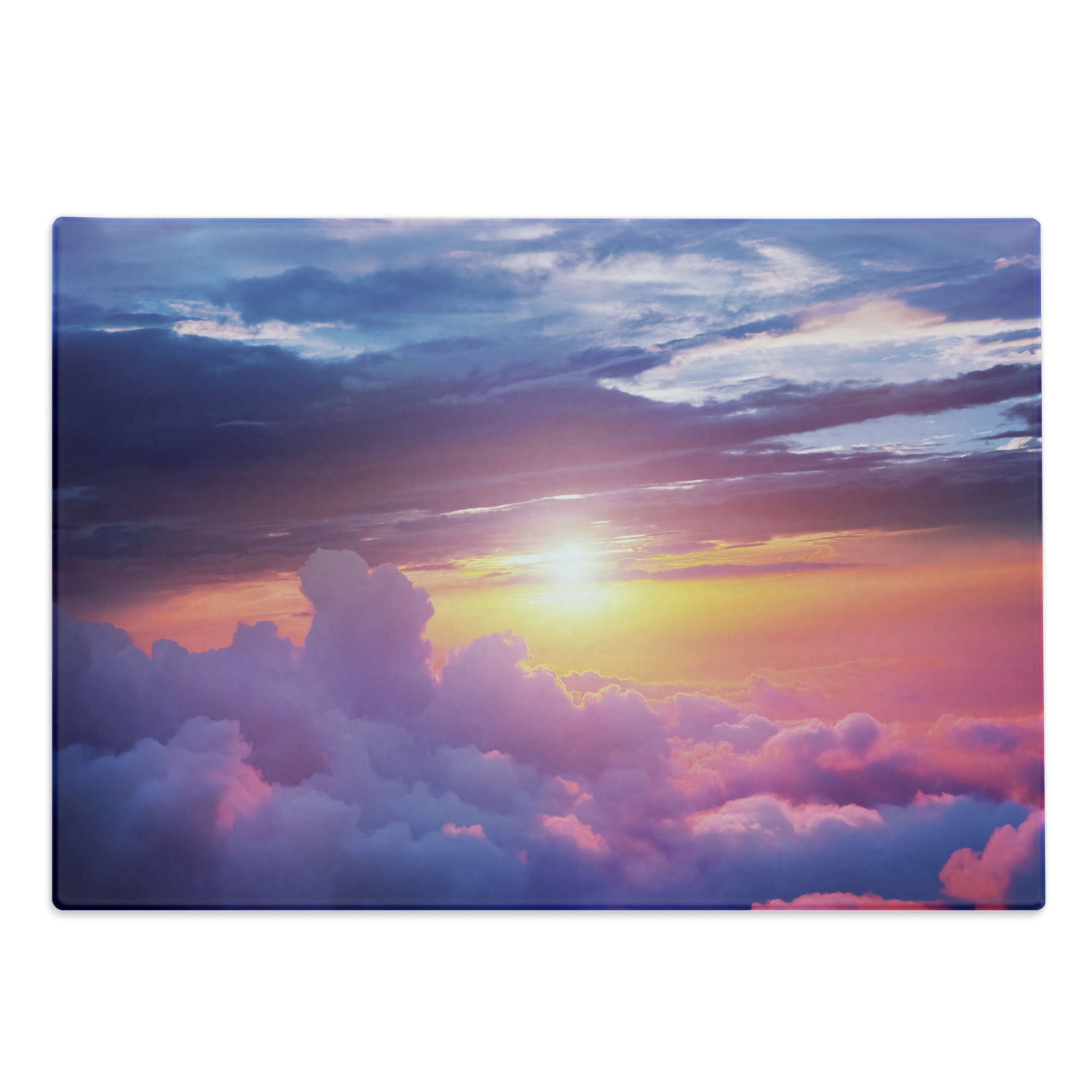 Landscape Cutting Board, Sunset Scene with Sky and Clouds with Vibrant ...