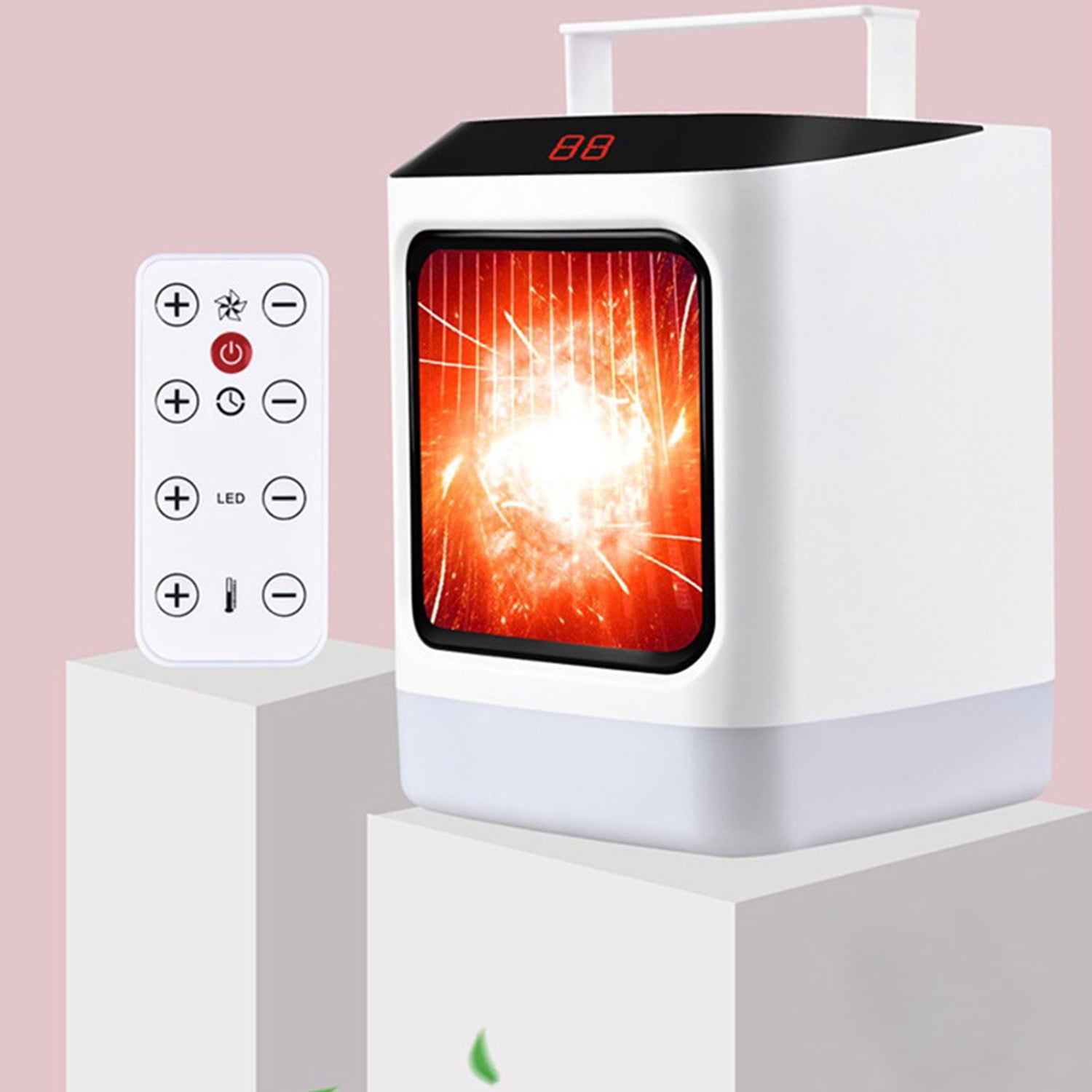 Electric Space Heater Fan Mini Space Heater Fan with Timer Colorful ...