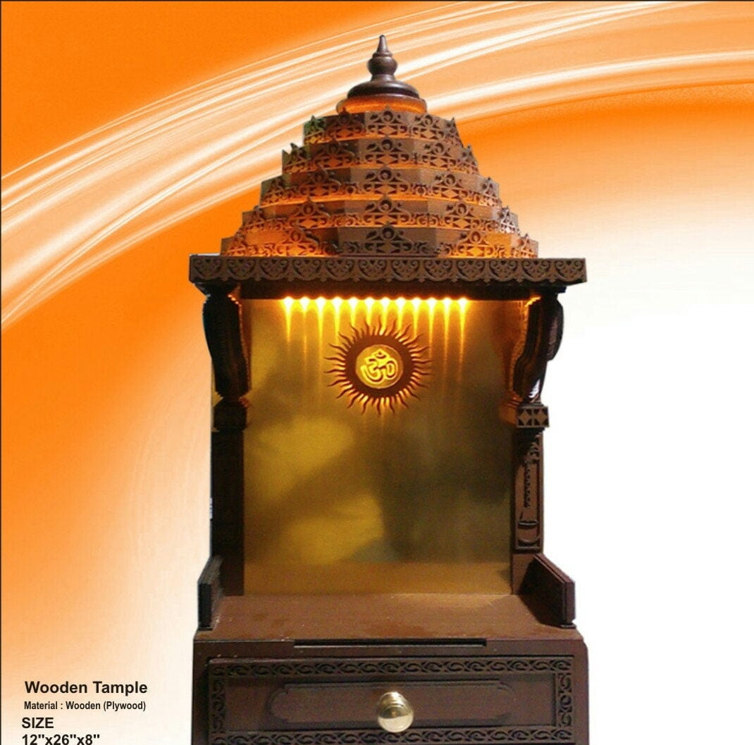 Customized Handmade Wooden Plywood Mandir for Home/Temple Home/Pooja ...