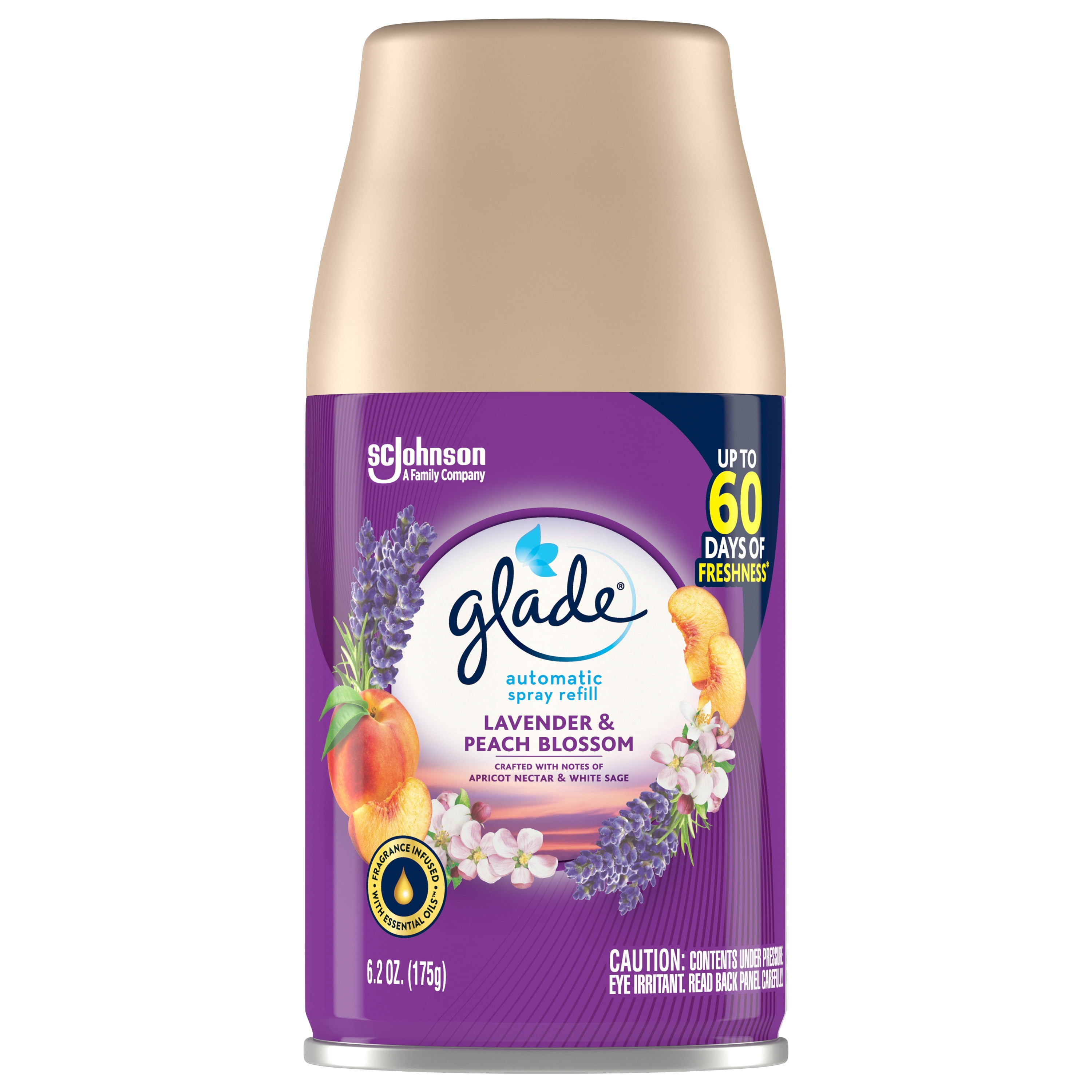 Glade Automatic Spray Refill 1 CT, Lavender & Peach Blossom, 6.2 OZ ...