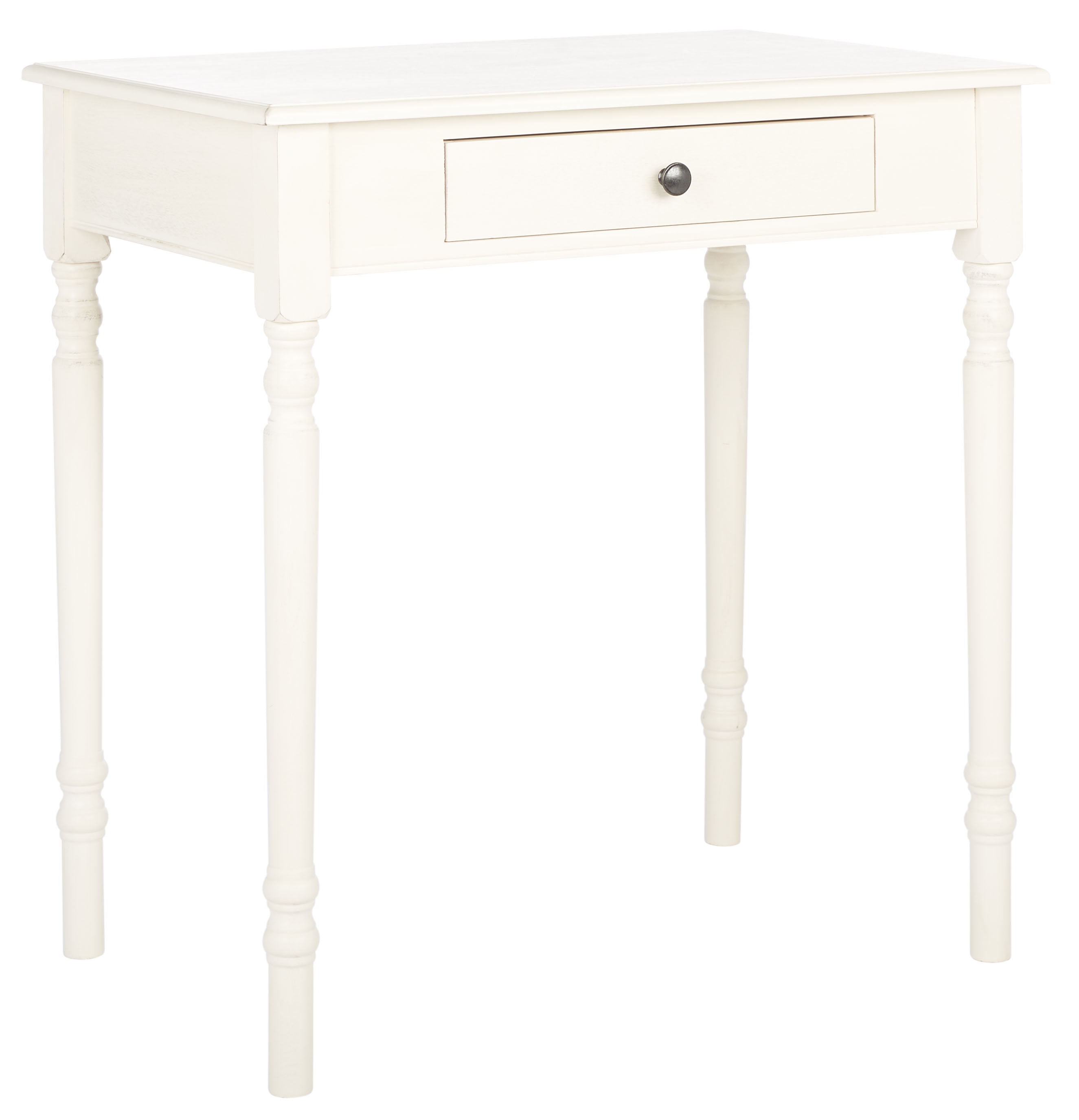 SAFAVIEH Arina Solid Retro 1 Drawer Writing Desk, Distressed White ...