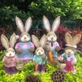 【A pair of 35cm straw rabbits】Handmade crafts, pastoral style ornaments ...