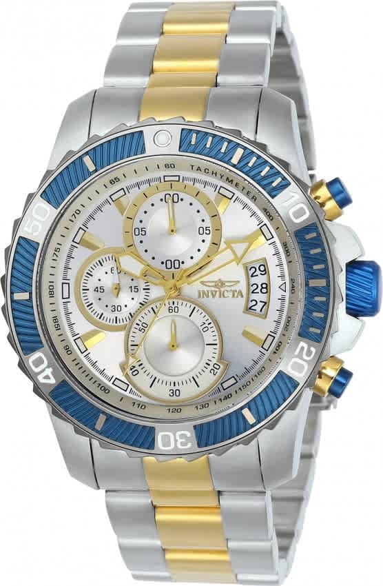 Invicta Men's 23994 Pro Diver Chronograph Ss And 18K Gp Ss Silver-Tone ...