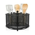Rotating Metal Utensil Caddy and Cutlery Holder with 5 Compartments for ...