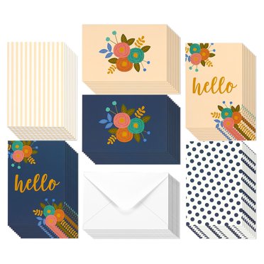Hallmark Blank Note Cards (Flowers and Dots, 50 Blank Cards or Thinking ...