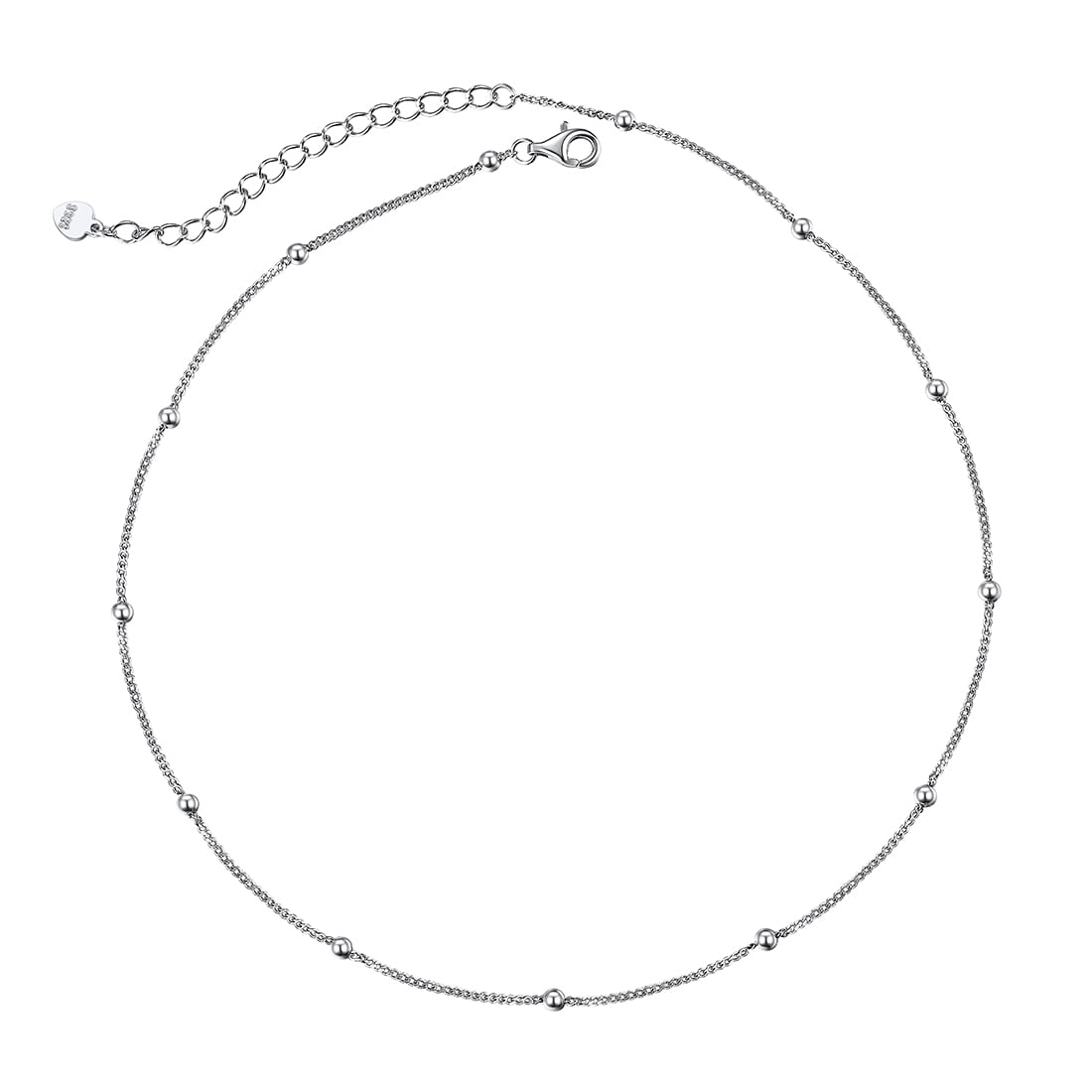 ChicSilver 925 Sterling Silver Chain Choker Necklace Women Stacking ...