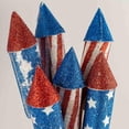 6pc Patriotic Glittered Rocket Picks - for 4th of July and Patriotic ...