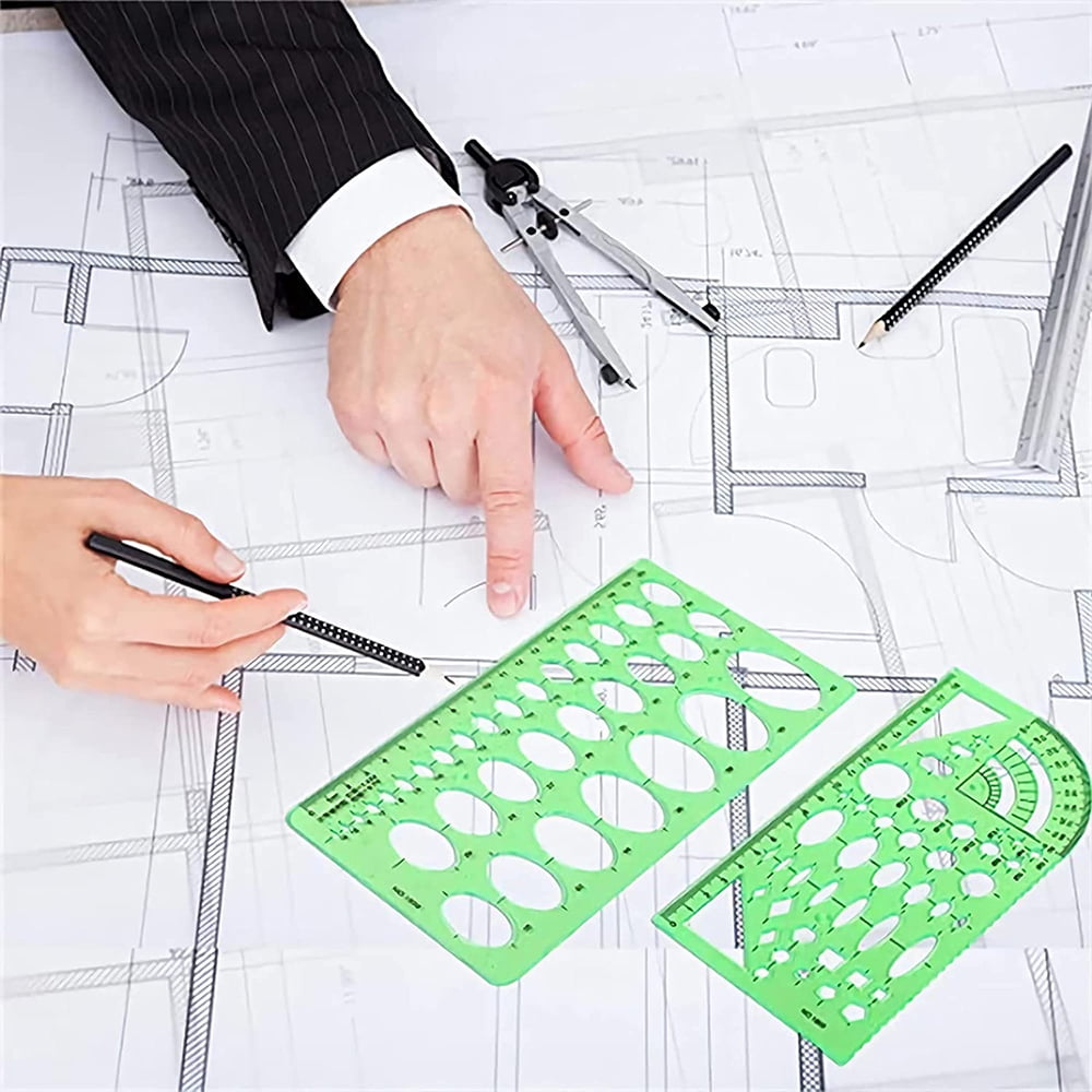 Buy Circle Templates Measuring Geometry Ruler Plastic Geometric Drawing ...