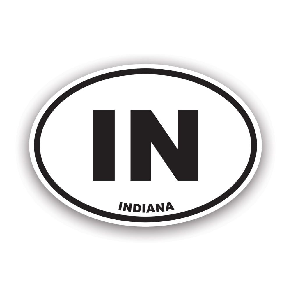 Indiana Euro Oval Sticker Decal - Self Adhesive Vinyl - Weatherproof ...