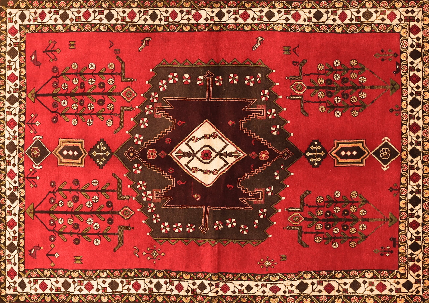 Ahgly Company Indoor Rectangle Persian Orange Traditional Area Rugs, 2 ...