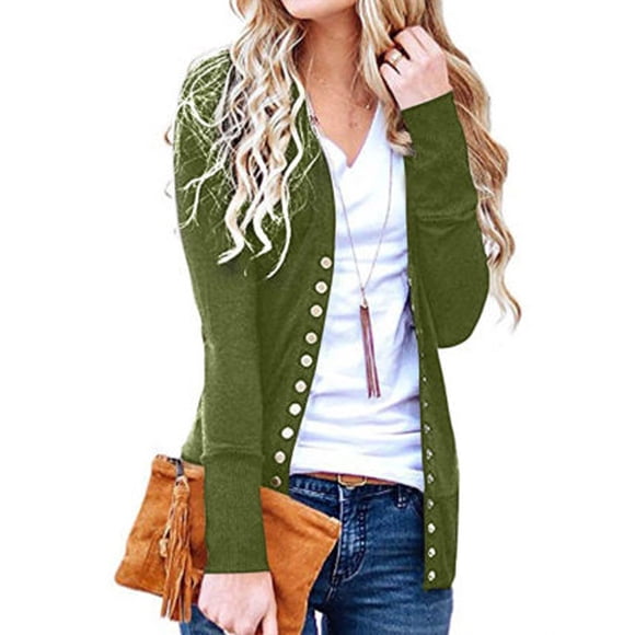 Snap Front Sweatshirt Cardigan
