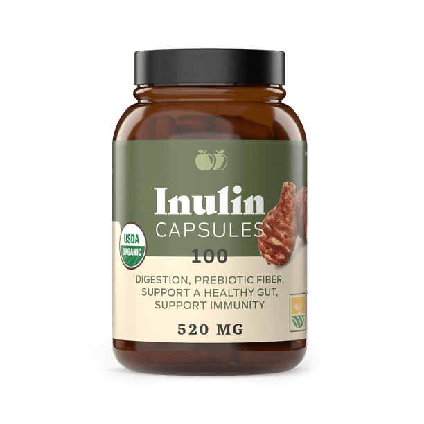 Organic Inulin Capsules - 520mg 100 Pills, Organic Jerusalem Artichoke ...