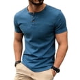 Abomasnow Men's Cotton T-Shirts Quarter Button Short Sleeve Mock Neck ...