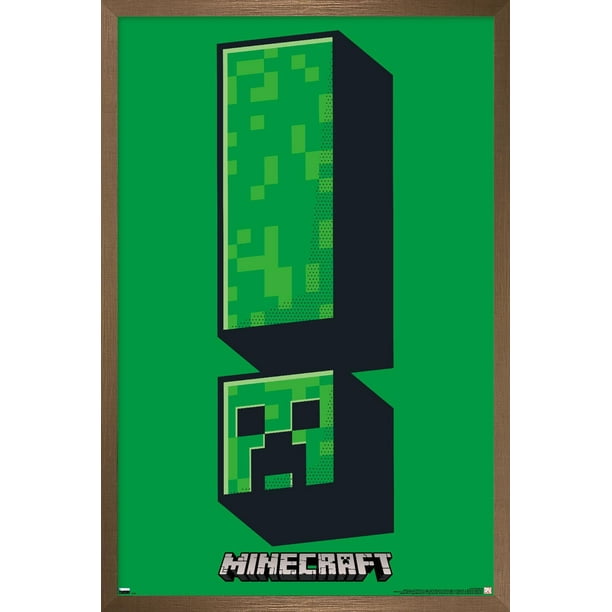 Minecraft - Creeper Symbol Wall Poster, 22.375" x 34", Framed - Walmart.com
