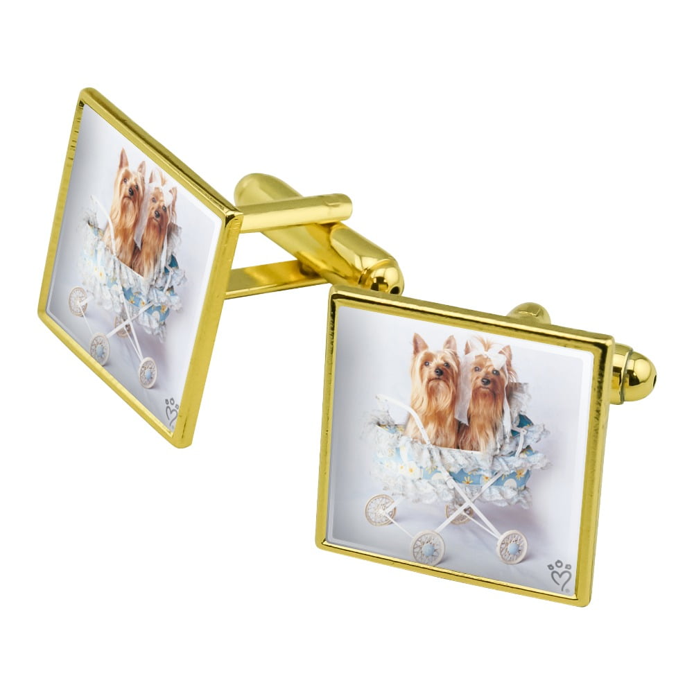Yorkie Yorkshire Terriers Dog Baby Stroller Square Cufflink Set ...