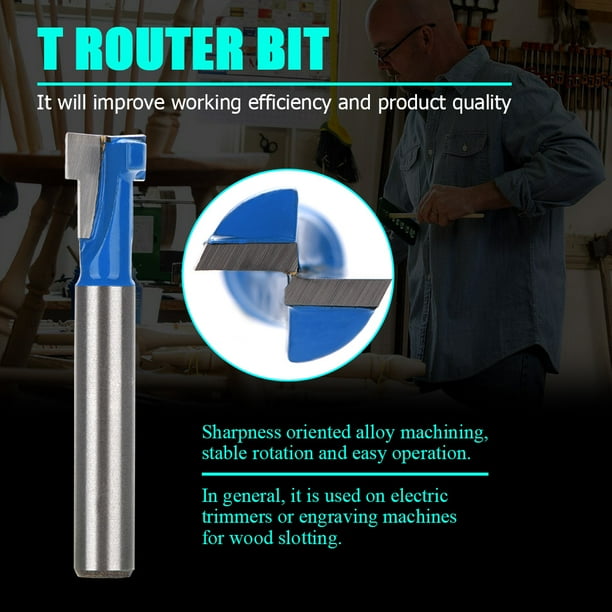 T Slot Router Bit,1/4" Shark Hex Bolt T Router Bit T Slotting Router ...